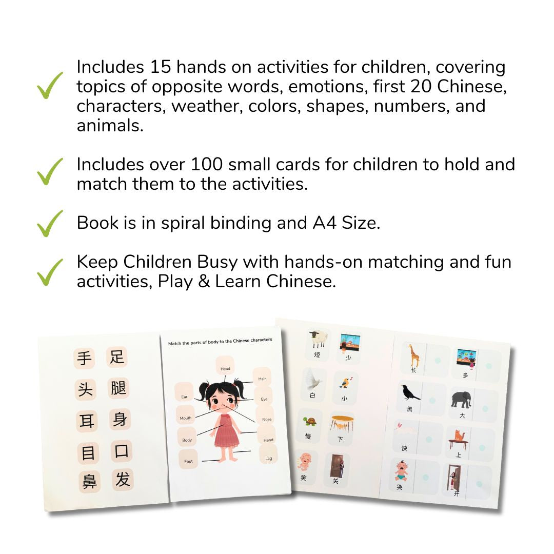 My First Mandarin Busy Book- Hands on play & learn, 15 fun activities ...